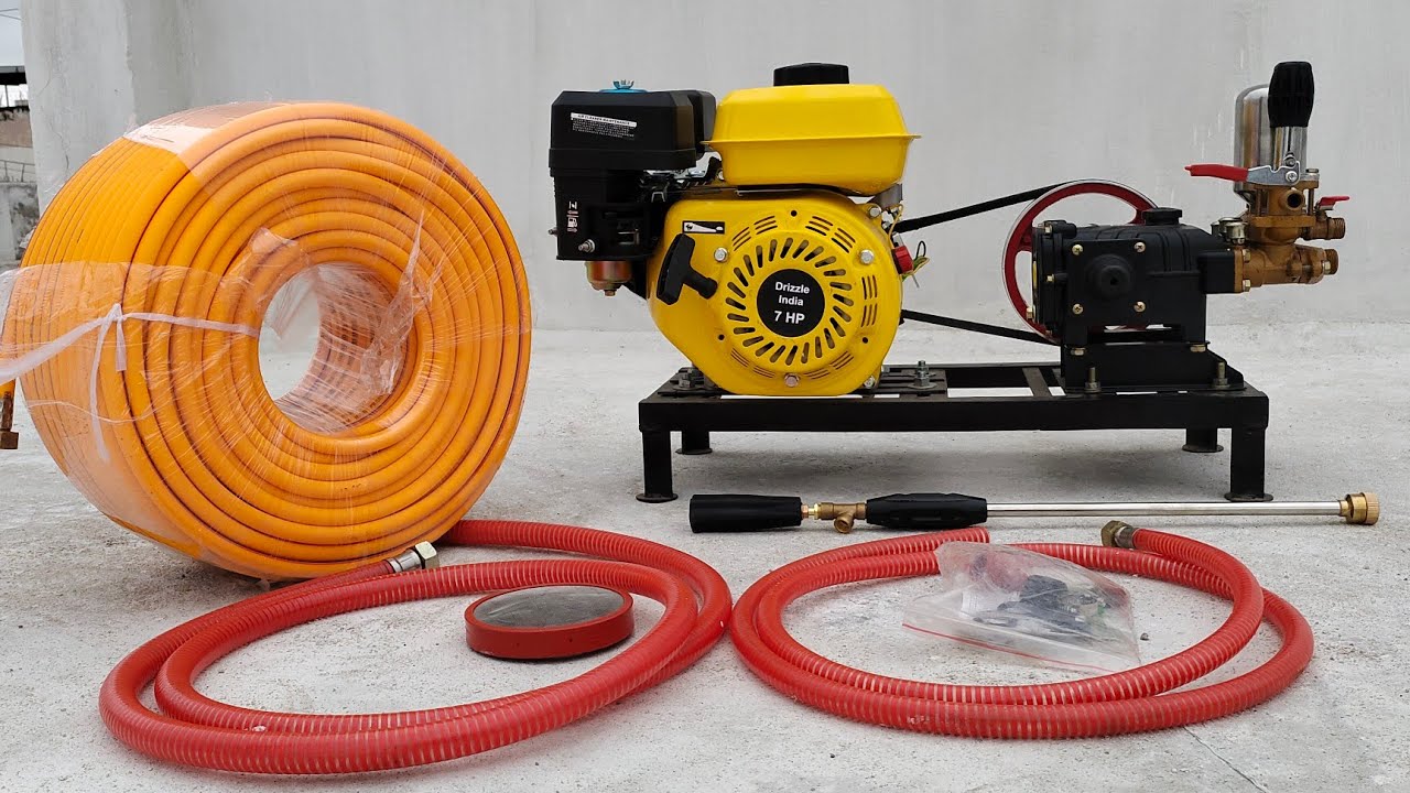 Drizzle India 7 HP HTP Pump Set Model: DI-HTPS-22A1 With 100 Meter Hose ...