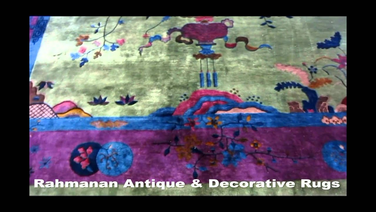 Antique Art Deco Chinese Rug #21011 by Rahmanan - YouTube