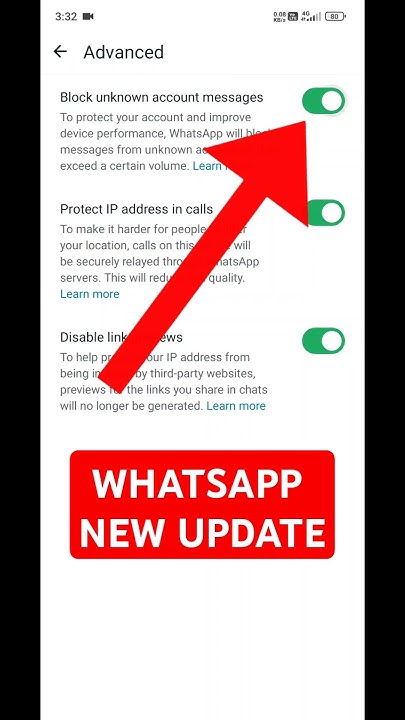 WhatsApp New Update | Block Unknown Account Messages | New WhatsApp Update - YouTube