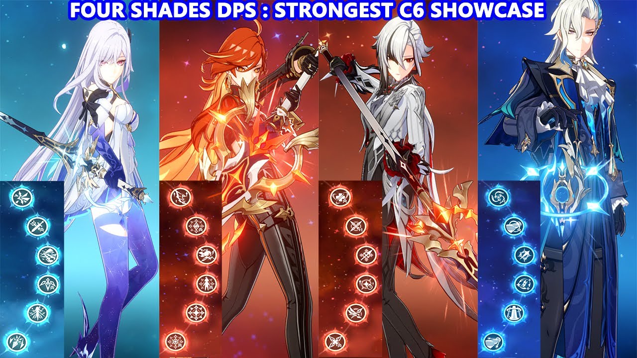 Four Shades DPS of Genshin Impact : Strongest C6 Character 5.7 Abyss ...
