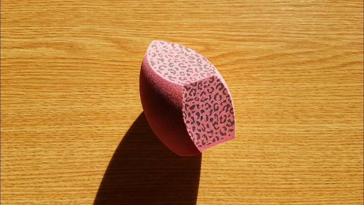 Damp beauty blender sponge ripping ASMR #sponge - YouTube