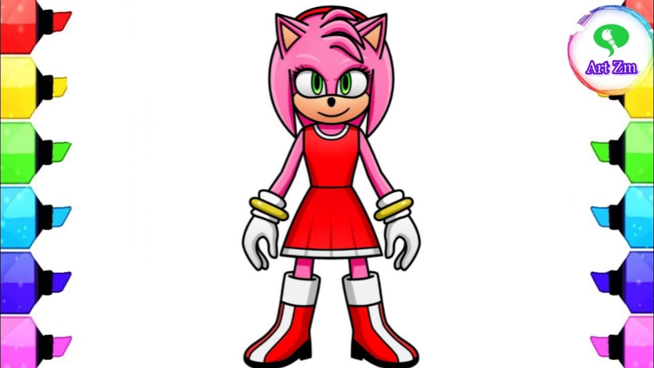 How to Color AMY ROSE - Sonic 3 Movie - YouTube