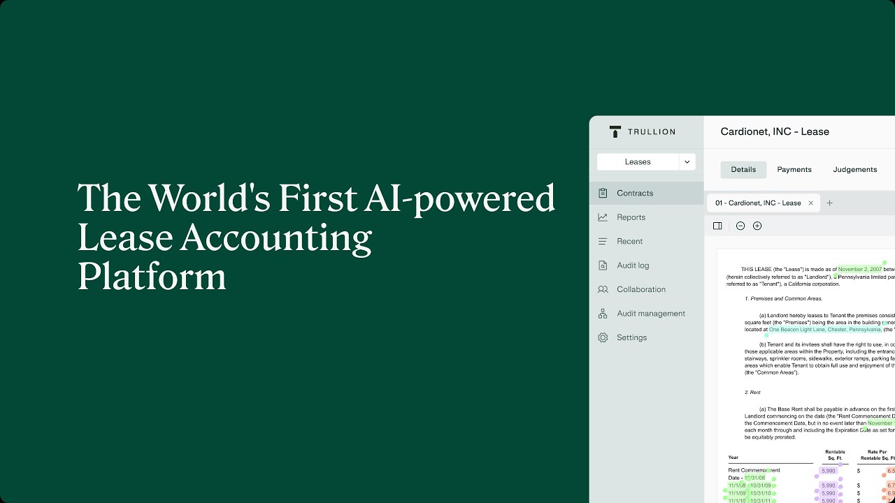 Trullion: The World's First AI-powered Lease Accounting Software - Demo ...
