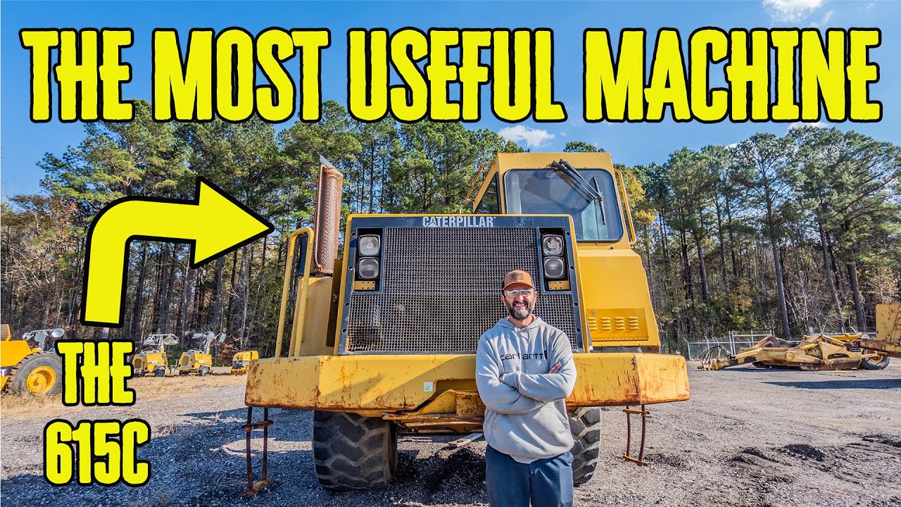 The Most Useful Machine. The CAT 615C Motor Scraper. - YouTube