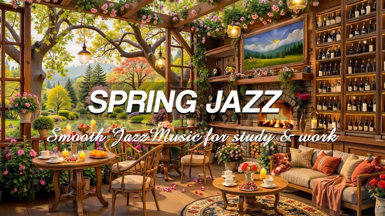 Spring Jazz on a Cozy Porch 🌸 Relaxing Instrumental Music for Study ...