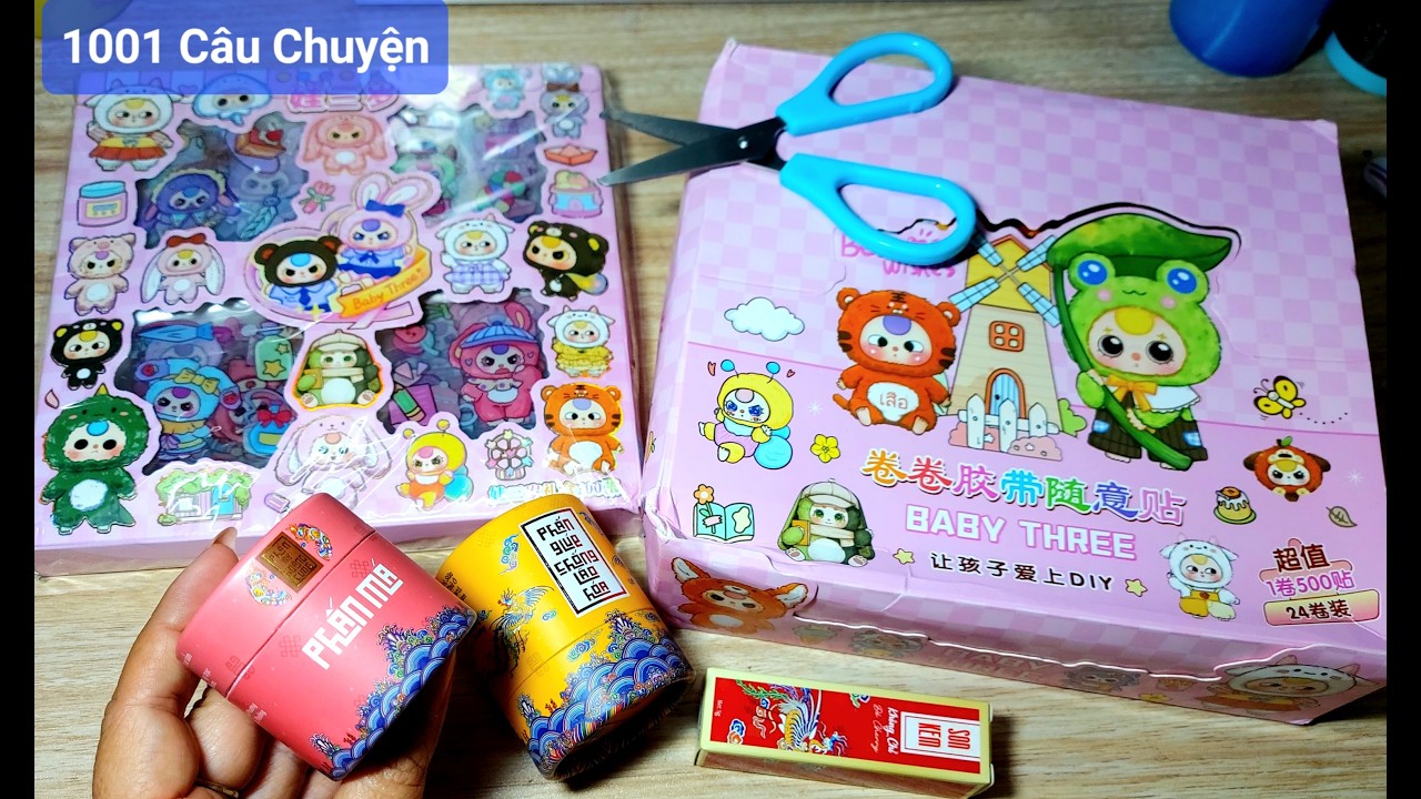 Thiết kế sticker Baby Three cuộn băng keo-Túi mù Baby Three/Phấn Nụ ...