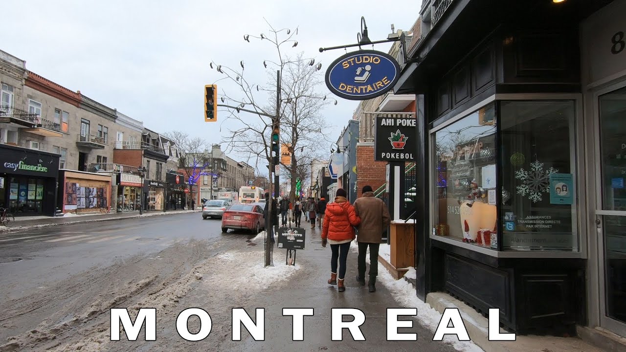Montreal's Prettiest Neighborhood Le Plateau Mont-Royal Winter Walking ...
