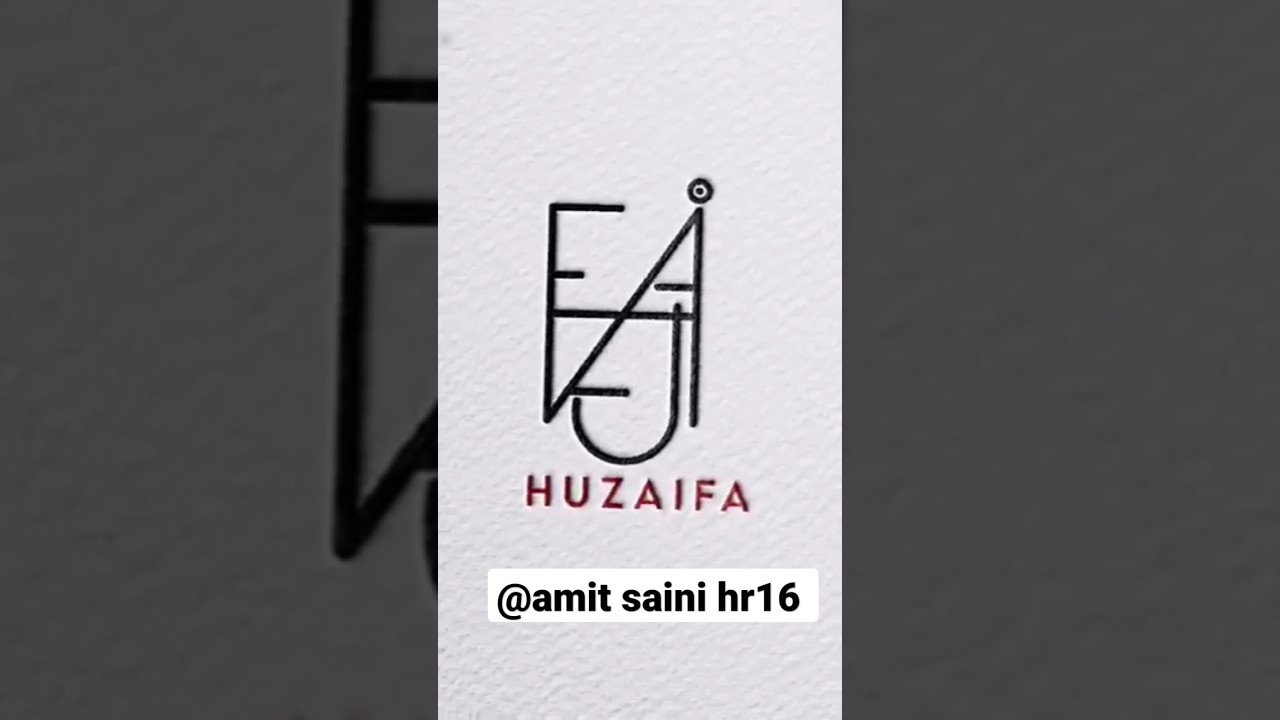 Huzaifa name brand logo 👍 #todayshort #todayvideo #youtubeshorts #logo ...