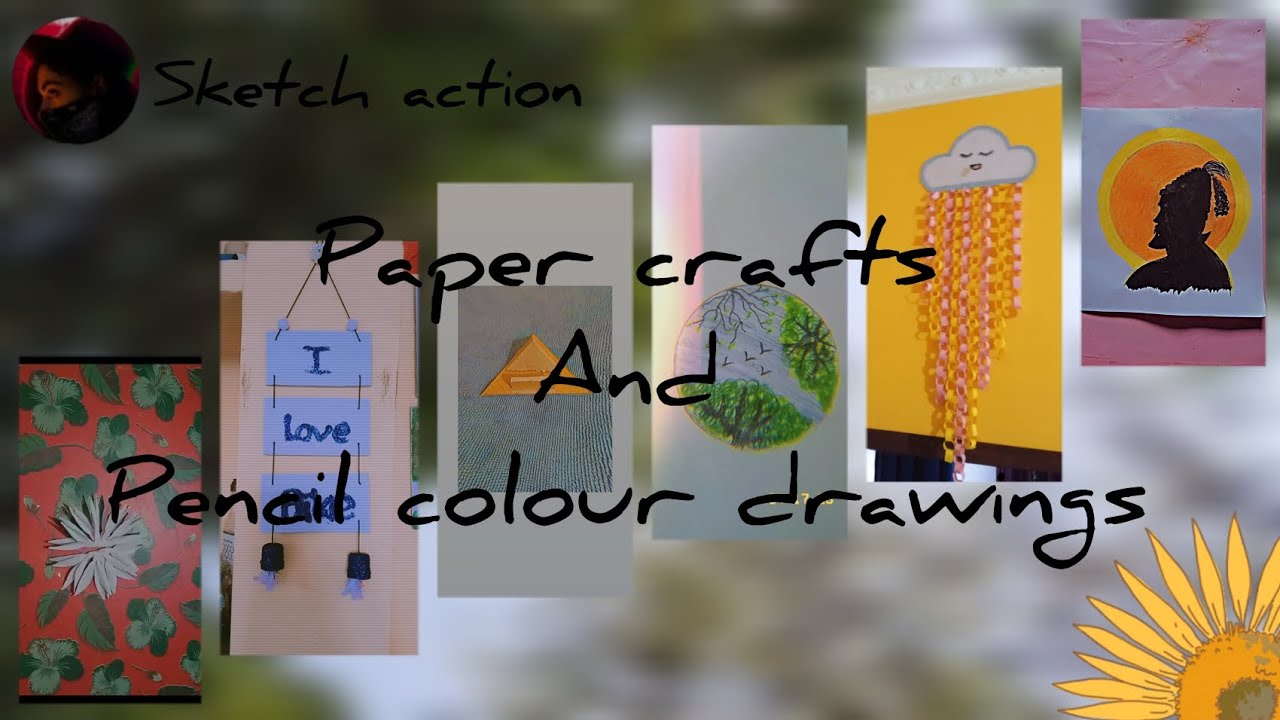 paper craft and pencil colour drawings in this video ️🥰#craft #colors # ...