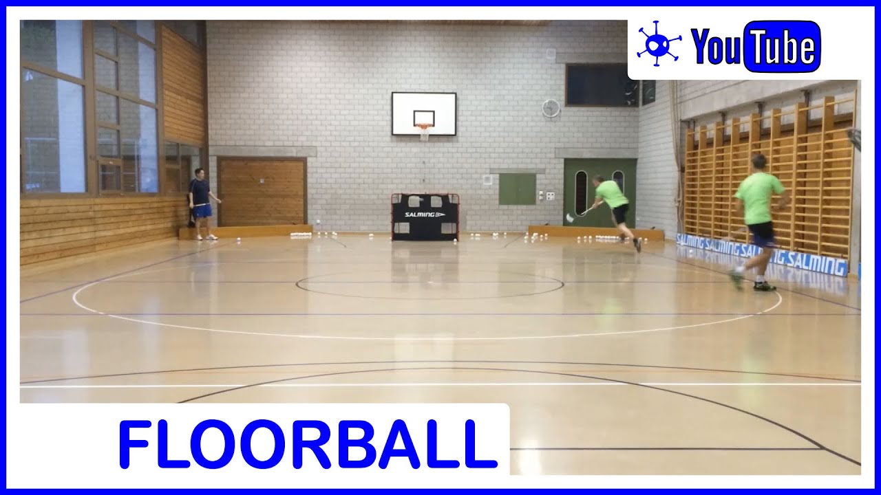Floorball Drill pass run shot - YouTube