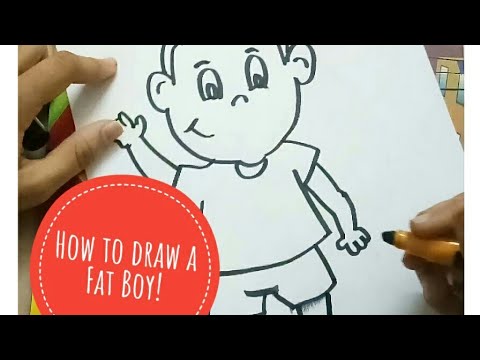 How to draw a fat boy/Cartoon - YouTube