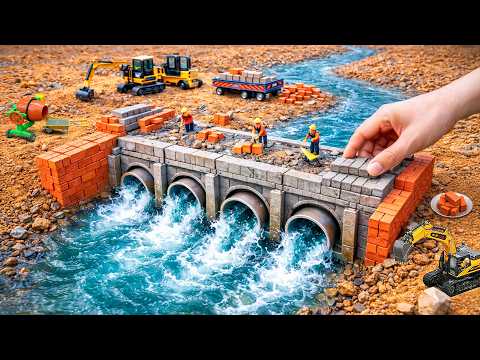 Mini Construction: Rebuilding a Strong Bridge After the Flood Disaster | @MinMinTractor