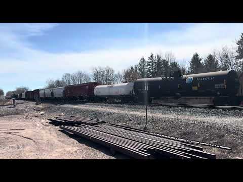 CN3114 ET44AC leads A491. Trailing units CN3260 ET44AC, CN2820 & CN3848 ES44ACS helps Pull A491 ...