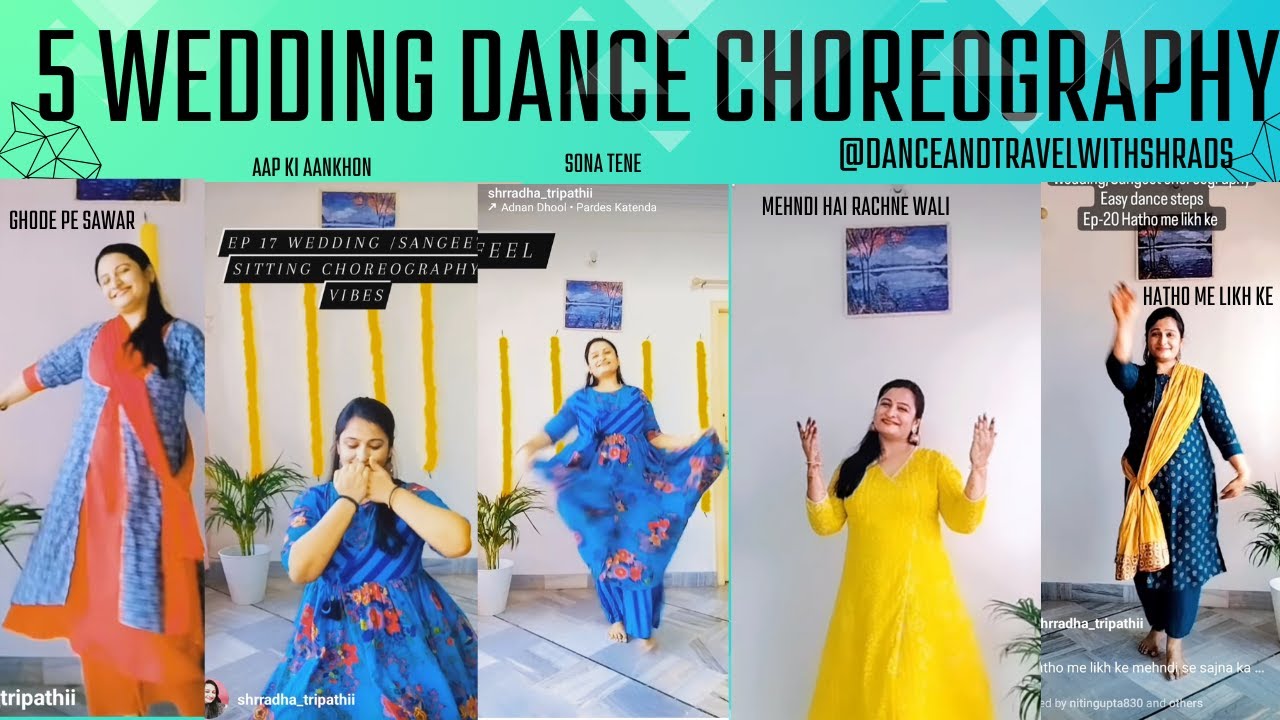 5 Wedding dance choreography | easy dance steps | sangeet dance ...