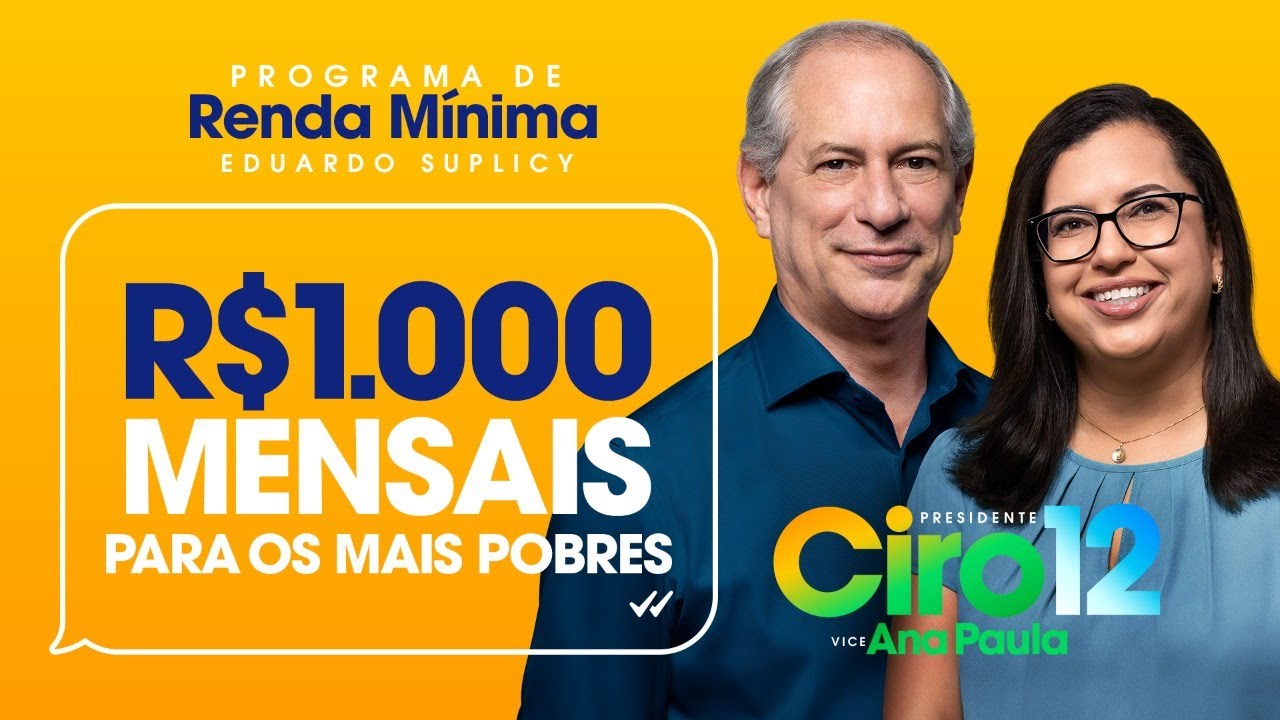 R$1.000 MENSAIS PRA TODAS AS FAMÍLIAS – PROGRAMA DE RENDA MÍNIMA EDUARDO SUPLICY |CIRO ...