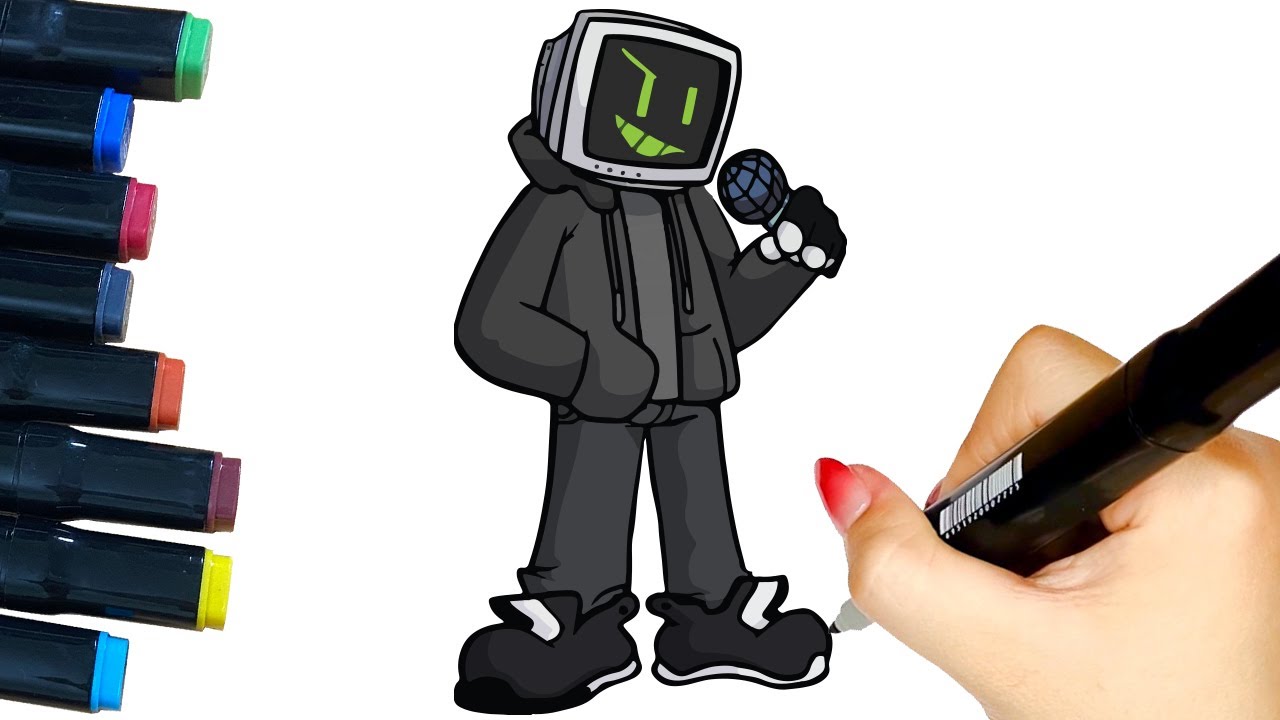 How to Draw CYRIX from Friday Night Funkin Mod - Cyrix fnf - YouTube