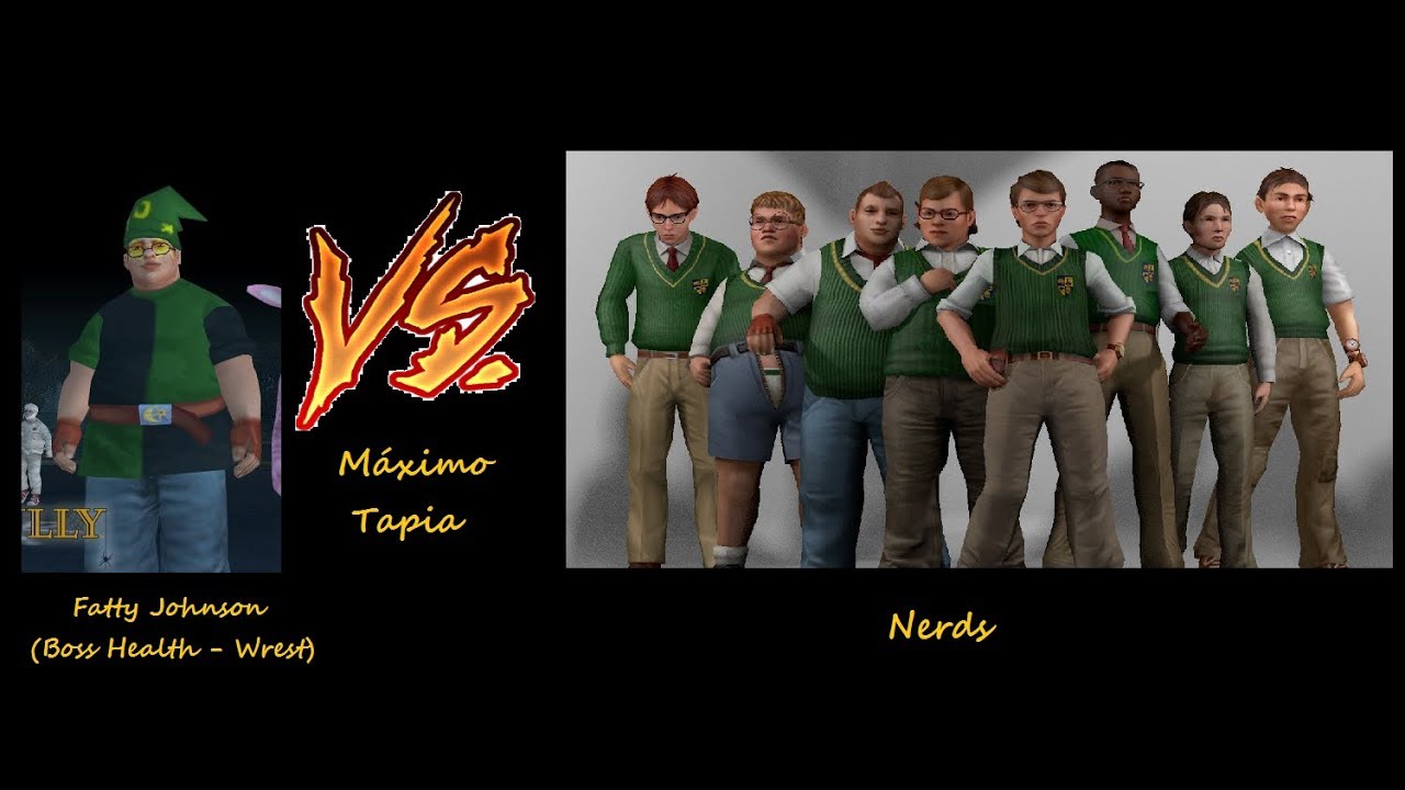 Bully SE: Fatty Johnson (Boss Health) vs Nerds (Full HD) - YouTube