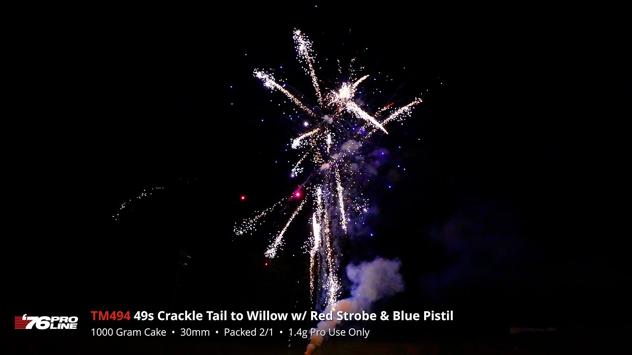 TM494 49s Crackle Tail to Willow w/ Red Strobe & Blue Pistil - '76 Pro Line 2024 Production ...