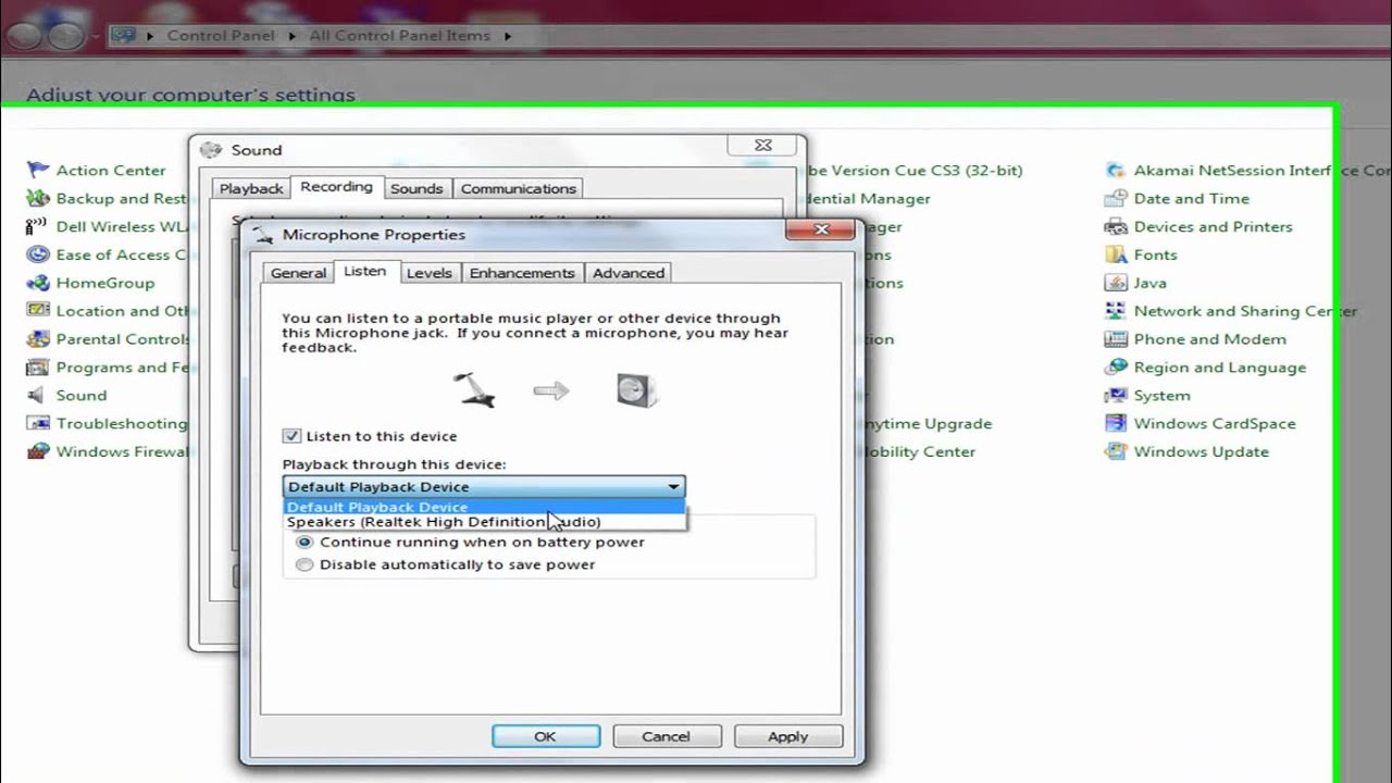 talk through mic hear out of speakers - YouTube