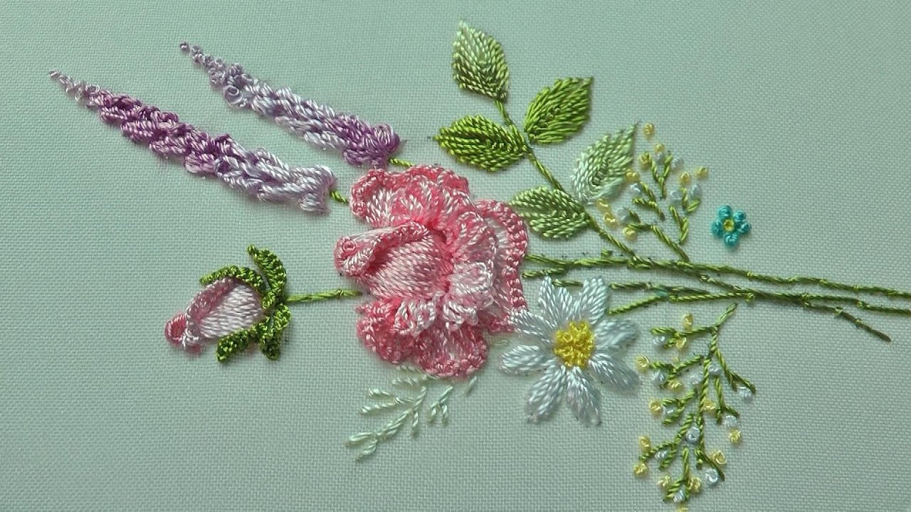 Brazilian Embroidery Silk Bouquet of Flowers - Dimensional Stitches ...