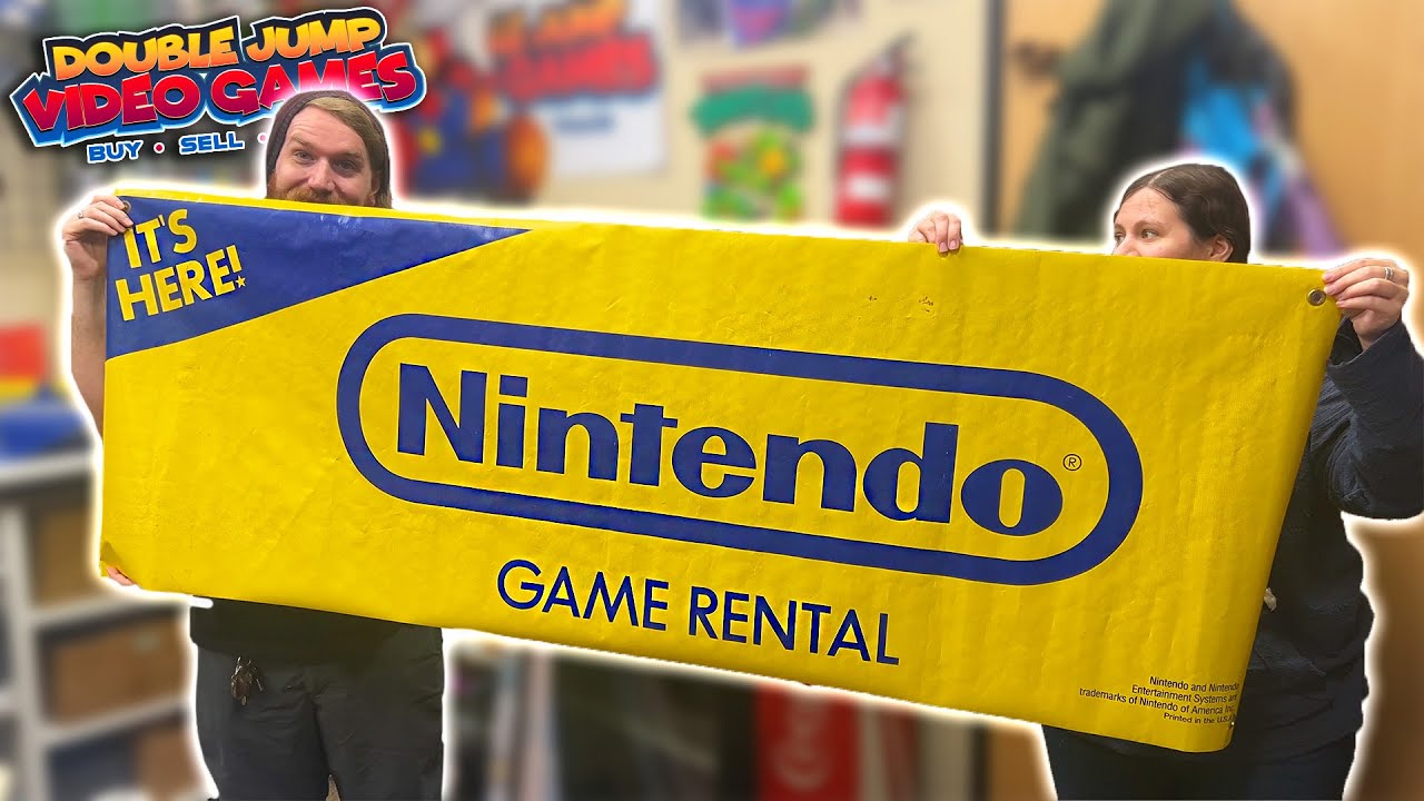 AMAZING Vintage Blockbuster Nintendo Banner! | DJVG - YouTube