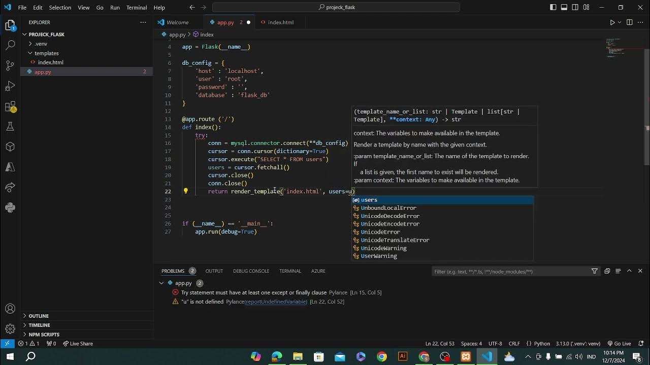 CRUD Flask Python menggunakan MySQL dan Boostraps 5 part 1 Read Data - YouTube