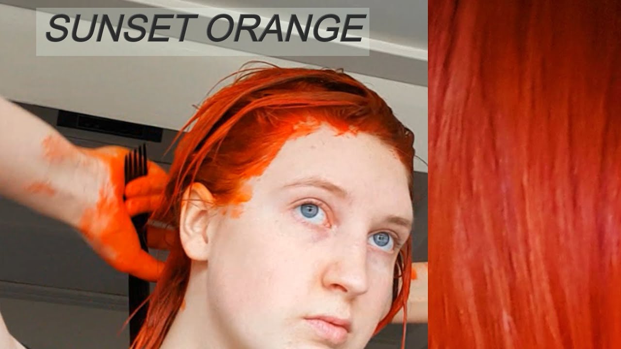 Dyeing My Hair w/ Sunset Orange by Arctic Fox - YouTube