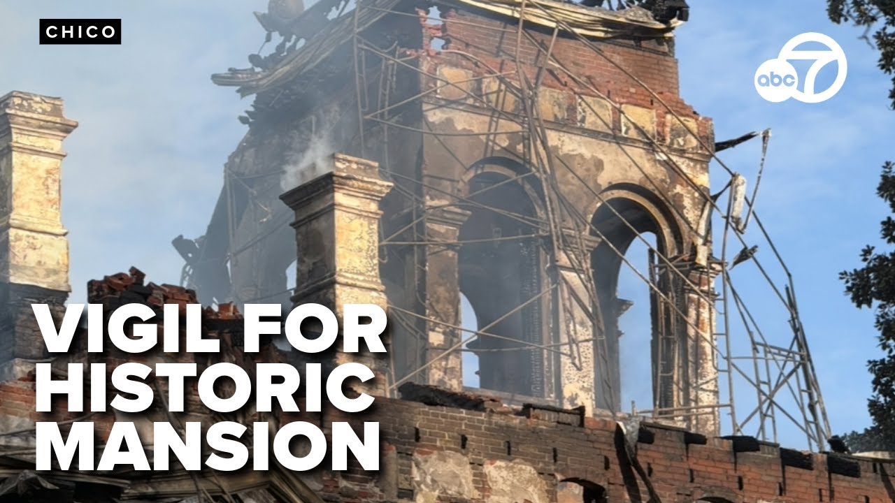 Chico Community Holds Vigil For Historic Bidwell Mansion After Fire