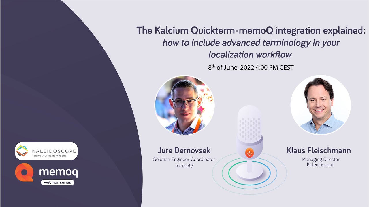 The Kalcium Quickterm-memoQ integration explained - memoQ webinar - YouTube