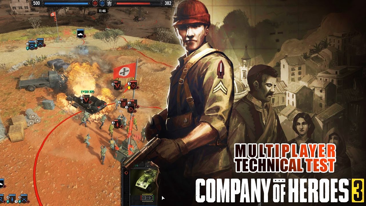 Company of Heroes 3 Multiplayer Gameplay | 1x1 Road to Tunis | CoH3 No ...