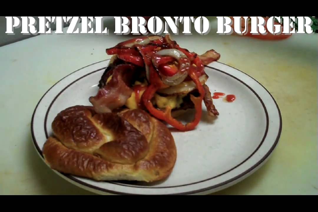 How to make a: Pretzel Bronto Burger - YouTube