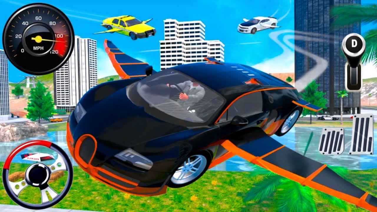 Flying Futuristic Car Driving Simulator 3D - Flying Car Transport ...