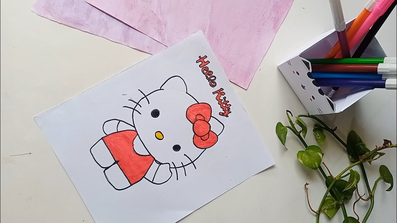 How to draw Hello kitty stap by stap | Easy drawing - YouTube