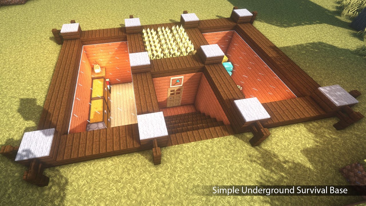 Simple Underground Survival Base Tutorial - YouTube
