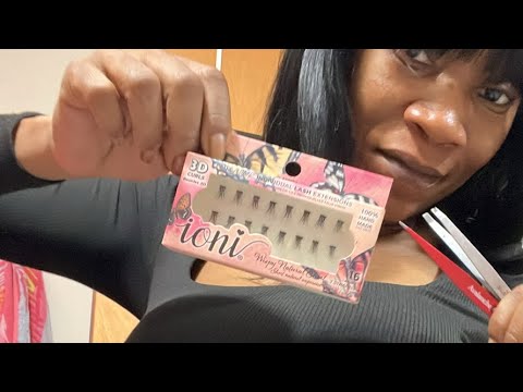 Dollar tree individual lash try on review IONI lashes natural wispy ...
