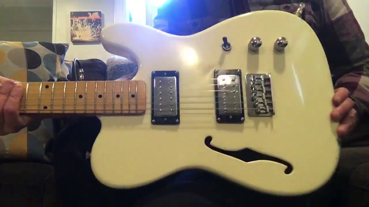 Xaviere Thinline Tele HH Electric Guitar Vintage White - YouTube