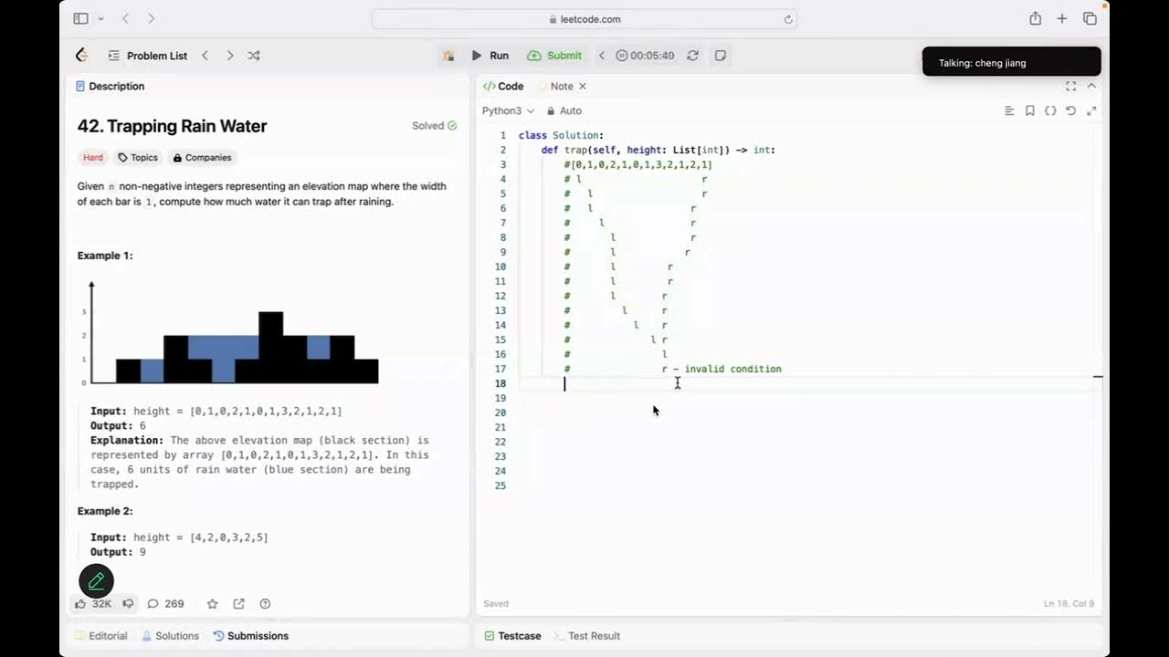 42. Trapping Rain Water - Using Python - YouTube