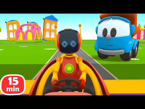 Çizgi film! Küçük Kamyon Leo Lifty'yi boyuyor, odayı temizliyor ve robota yardım ediyor!