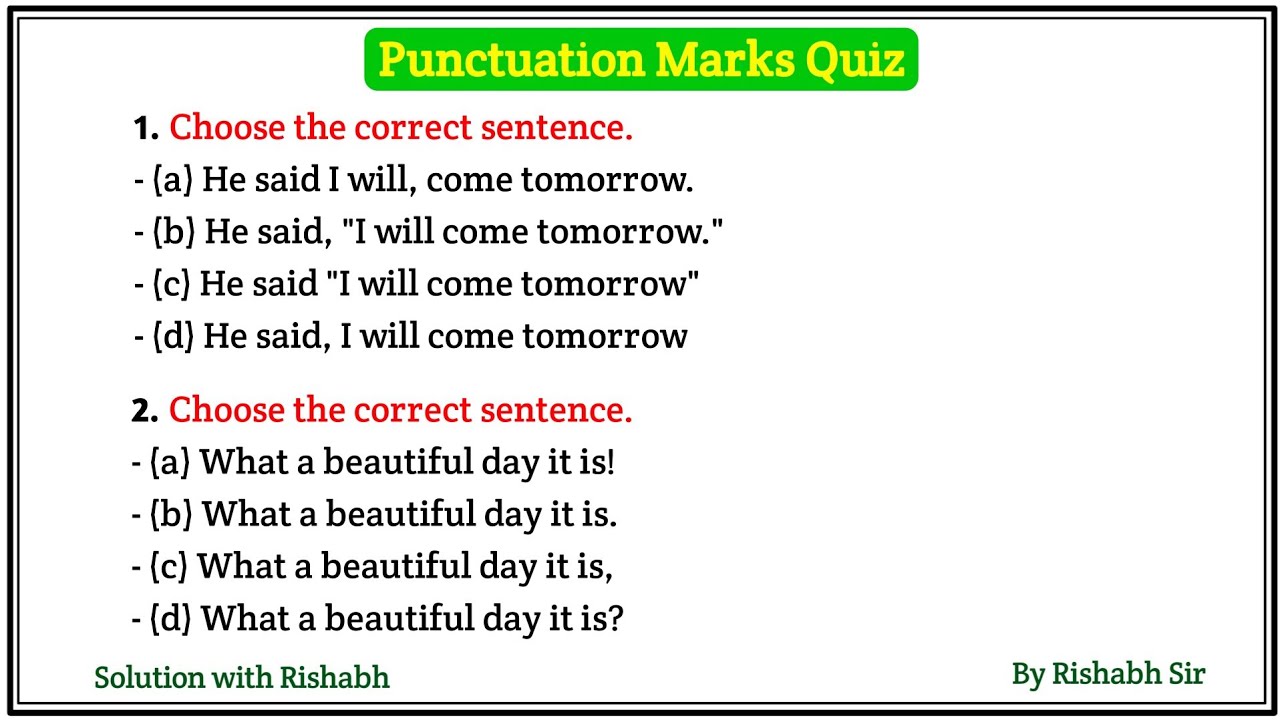 Punctuation Practice exercise | Punctuation in english grammar ...