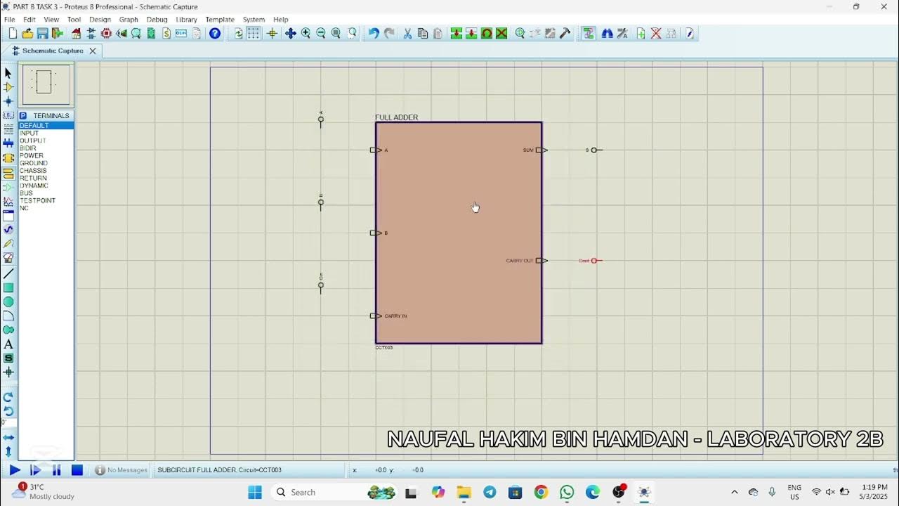 FULL ADDER CIRCUIT - USING SUB CIRCUIT MODE - YouTube