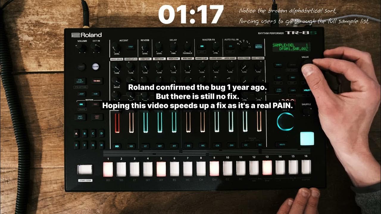 TR-8S firmware 3.0 broke sample sorting (serious bug). Roland please ...