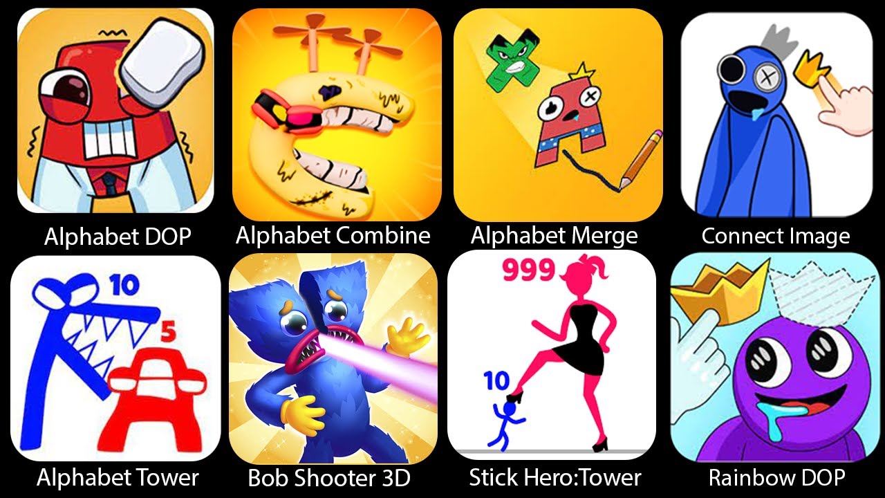 Connect Image, Alphabete Merge, Rainbow DOP, Alphabet Tower, Blob ...