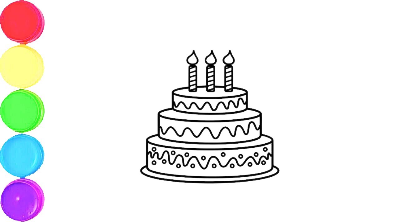 Birthday Cake Drawing Step by Step Easy Art Tutorial Drawing for ...