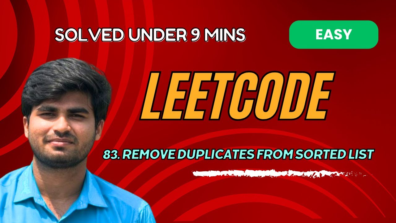 Remove Duplicates from Sorted List| LeetCode 83 | Python | Tamil ...