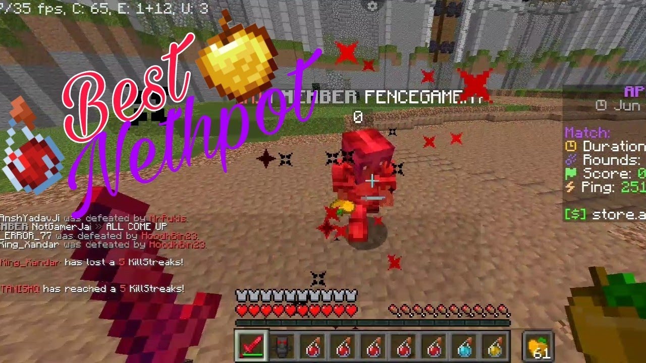 Minecraft nethpot pvp gameplay. - YouTube