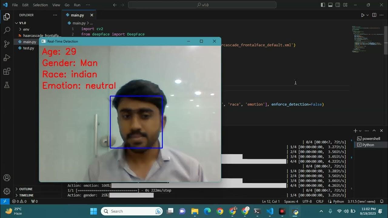 Age gender race emotion detection using deepface in python - YouTube
