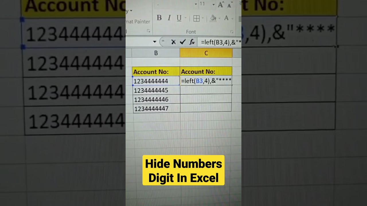 Hide Number Of Digit In Excel shortvideo youtubeshorts YouTube Hide Number Of Digit In Excel shortvideo youtubeshorts YouTube