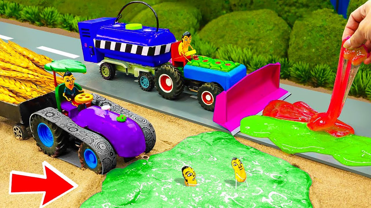 Diy Tractor Rescue: Bulldozer Cleaning Road and Crawler Wheel Stuck in ...