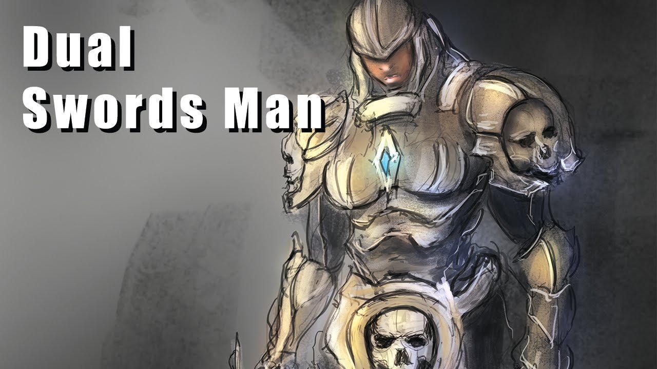 Dual Wielding Swordsman - 30 min Spit Paint - YouTube