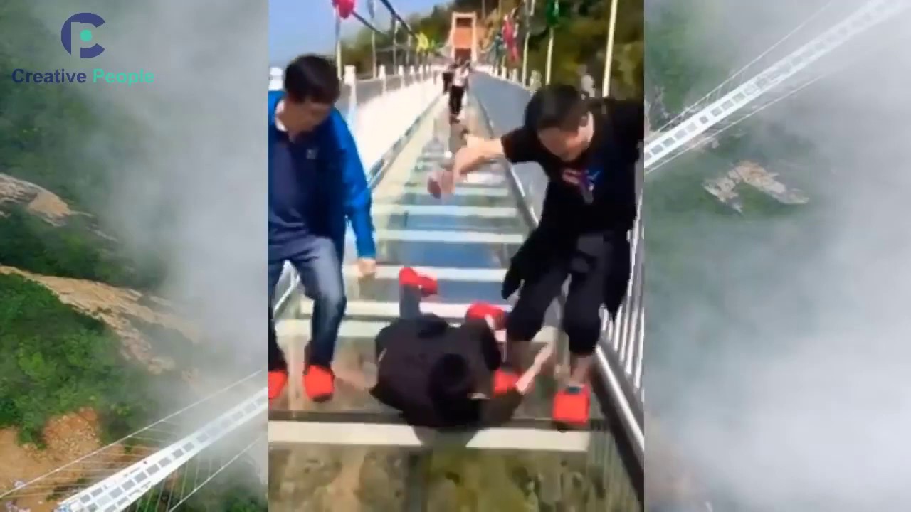 Scary Glass bridge in china | Try Not To Laugh | Comedy Video - YouTube